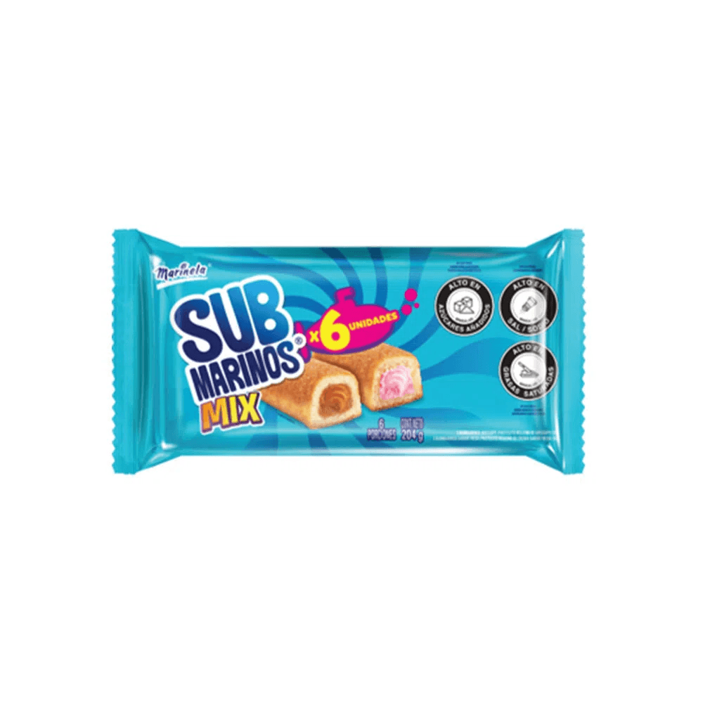 SUBMARINOS MARINELA SURTIDOS 6 un 204g - Olímpica