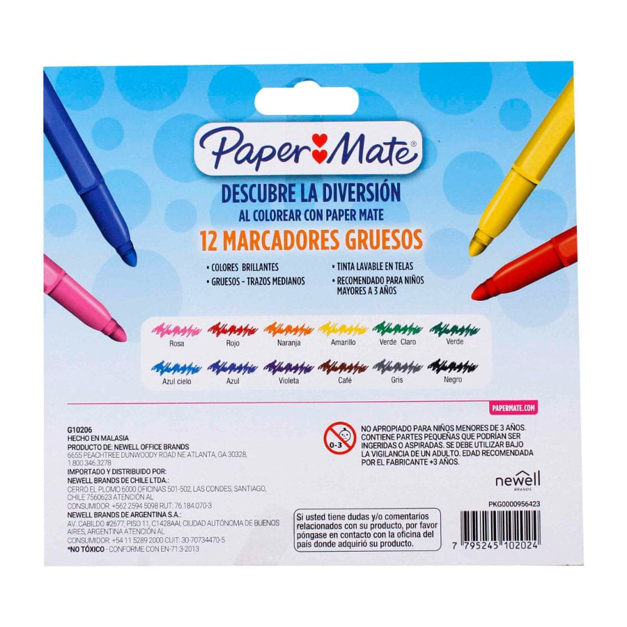 Plumón Paper Mate Grueso X12 Unds en Descuento - Olímpica
