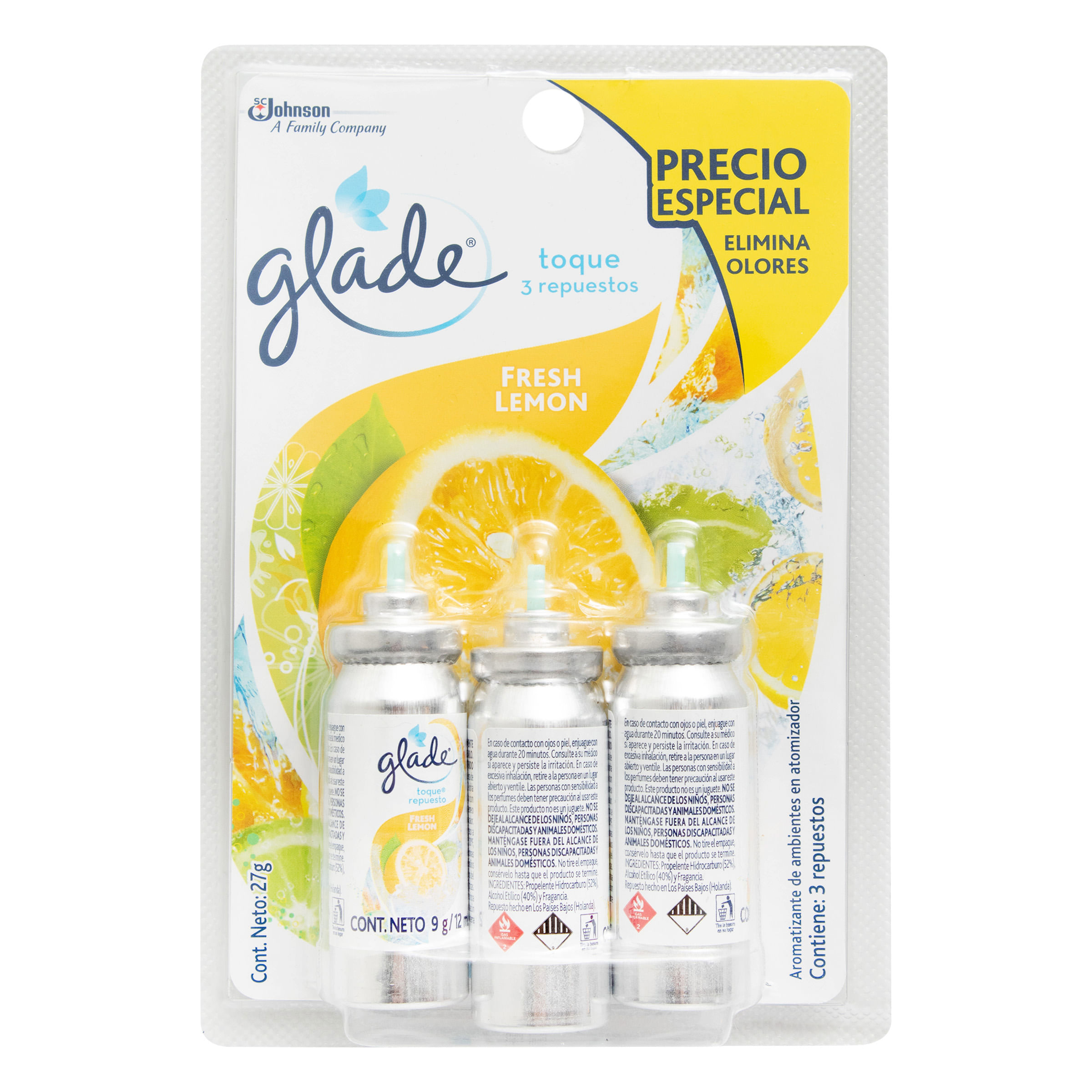 Ambientador Glade Fresh Lemon 3 repuestos 27gr - Olímpica