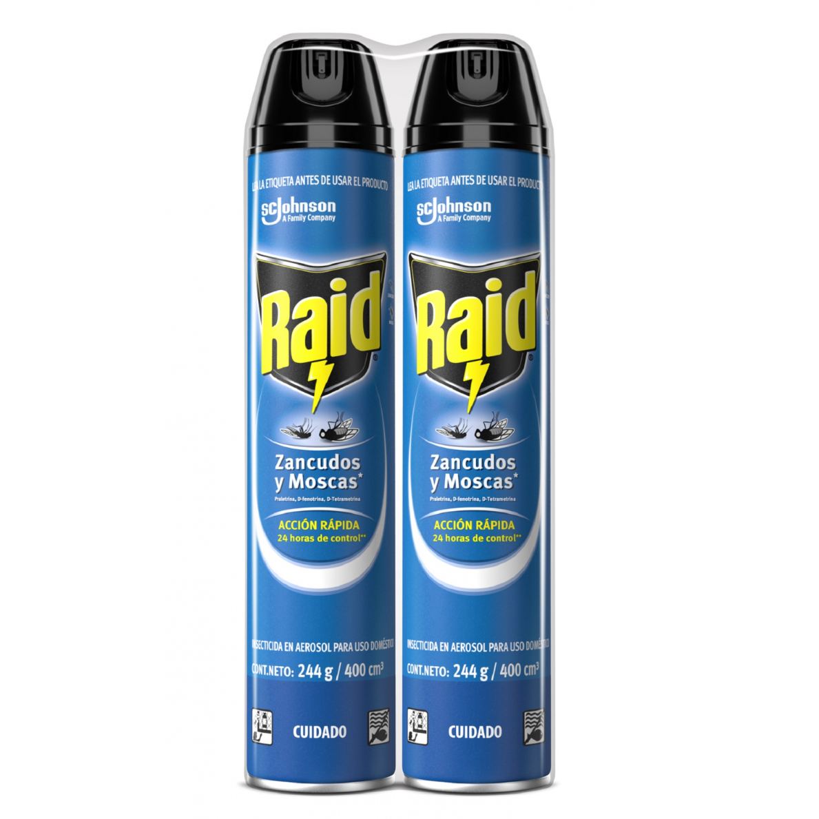 Insecticida Raid en Aerosol Mata Insectos Voladores 2und 800ml - Olímpica
