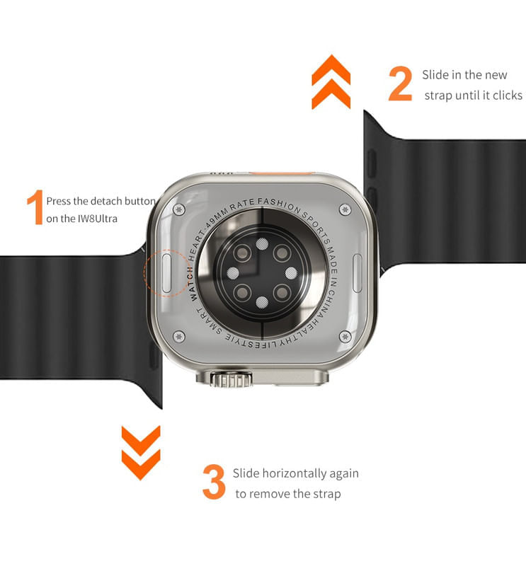 Mobulaa Reloj inteligente IW8 Ultra SmartWatch Multi-funcional - Correa ...