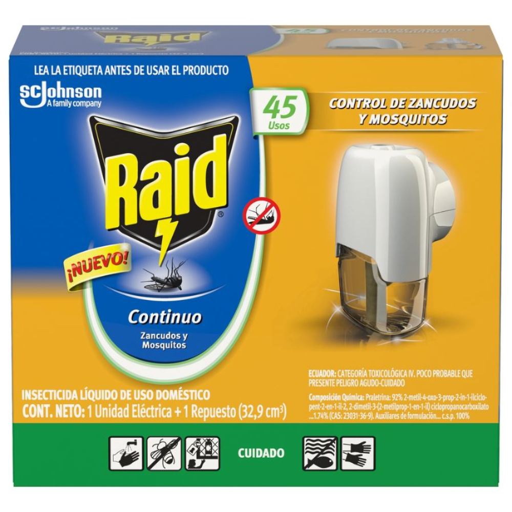 Repelente Raid Líquido para Insectos Voladores naranja Und Eléctrica ...