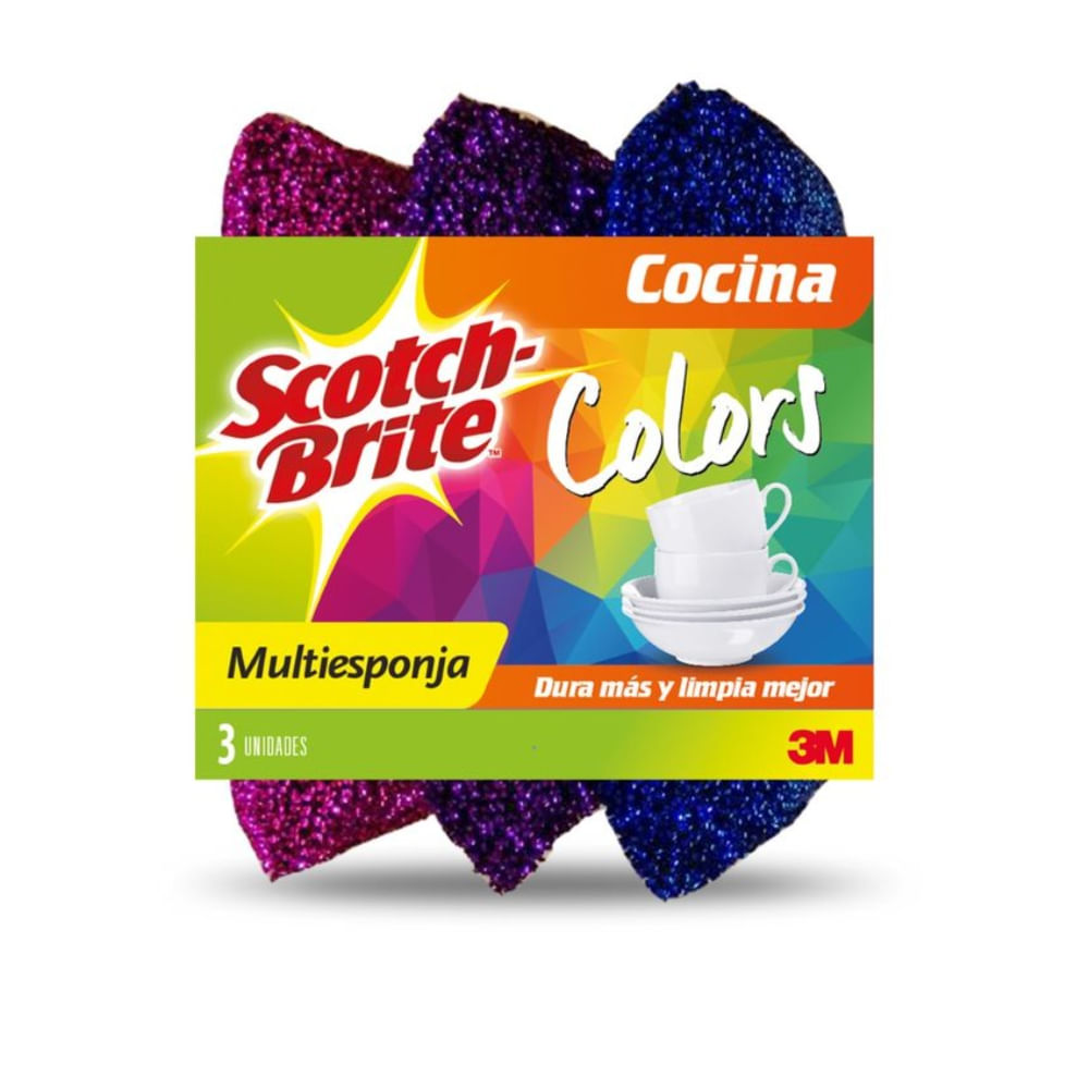 ESPONJA SCOTCH/BRITE MULTESPONJA COLORS 3X2 OF - Olímpica