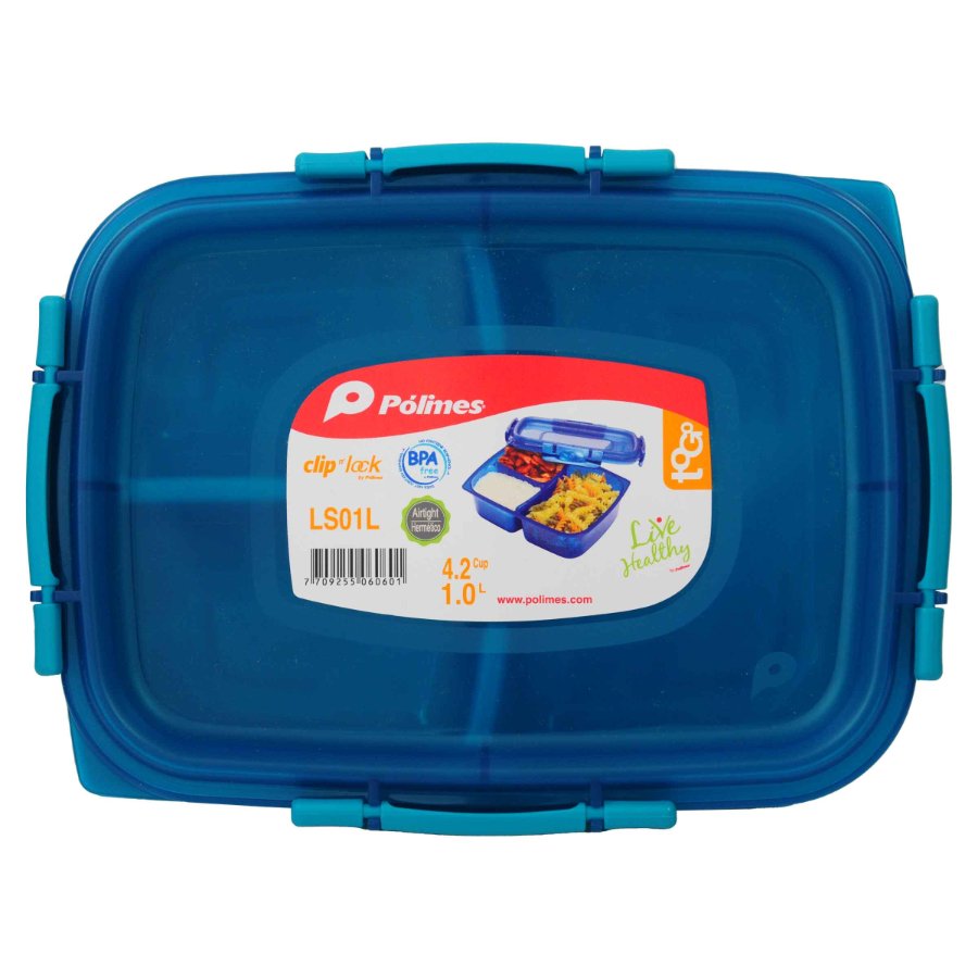 RECIP POLIMES TO GO RECT DIV CLIP N LOCK - Olímpica