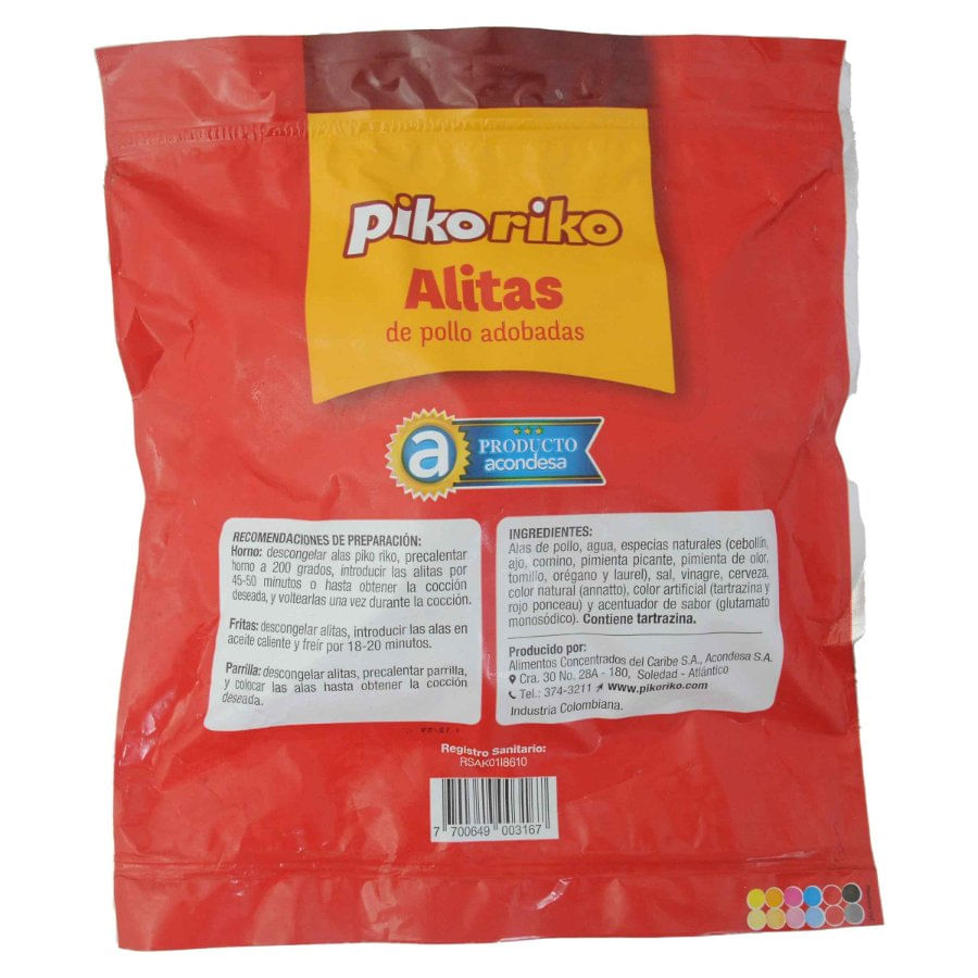 ¡Aprovecha! Alitas de Pollo Piko Riko Adobadas 750 G - Olímpica