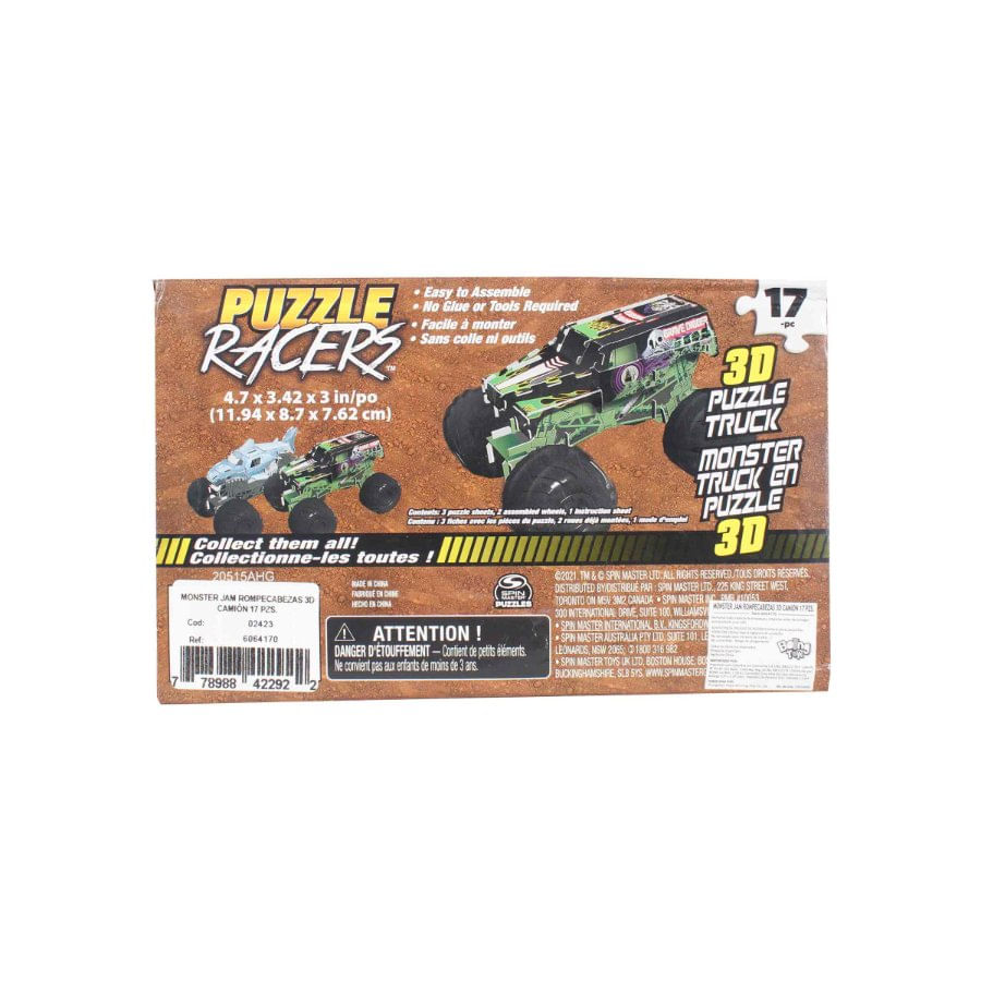 MONSTER JAM ROMPECABEZAEZAS CAMION 17 PZ - Olímpica