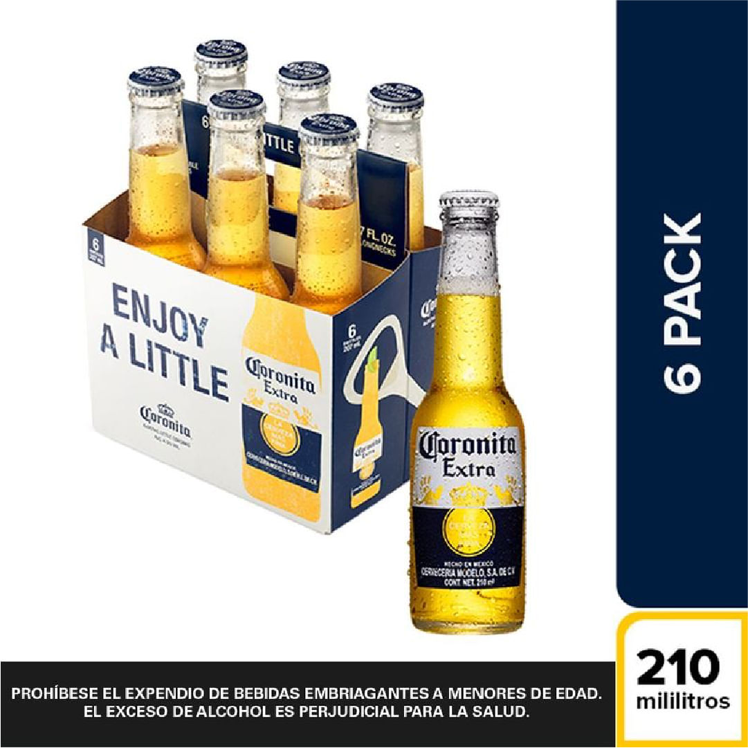 Cerveza Coronita Fina 210 ml x6 Botellas en Descuento - Olímpica