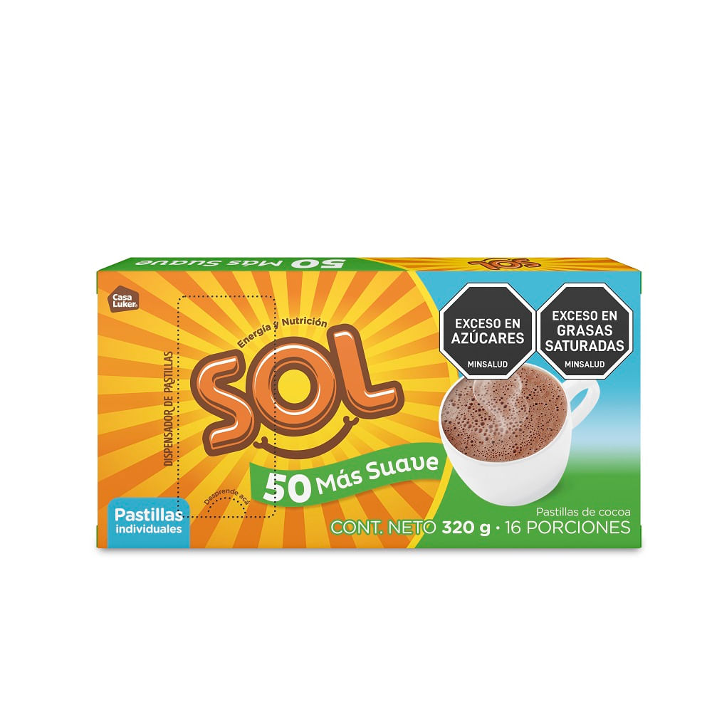 CHOC SOL COCOA 50% MENOS AZUC 320 g - Olímpica