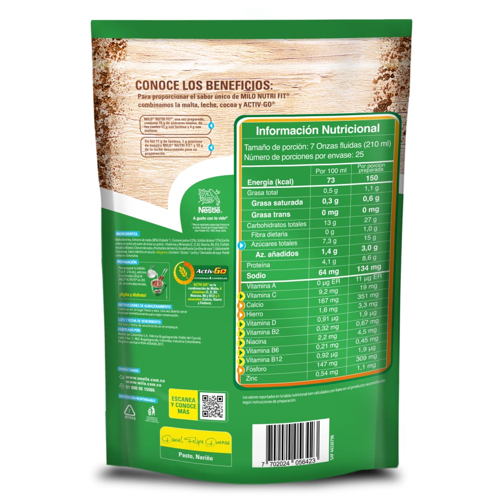 Milo Bebida Achocolatada Nestle x 500 gr en Oferta - Olímpica