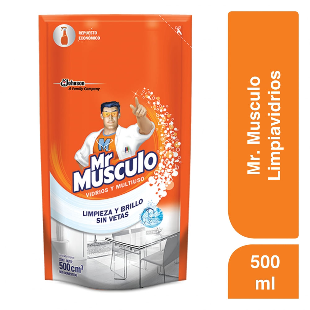 Limpiavidrios Mr Musculo Fresca Repuesto 500ml - Olímpica Limpiavidrios Mr Musculo Fresca Repuesto 500ml - Olímpica