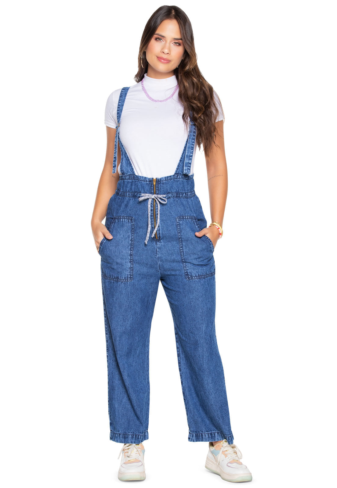 Aprovecha: Overall Largo Mujer Azul Atypical Elegante - Olímpica