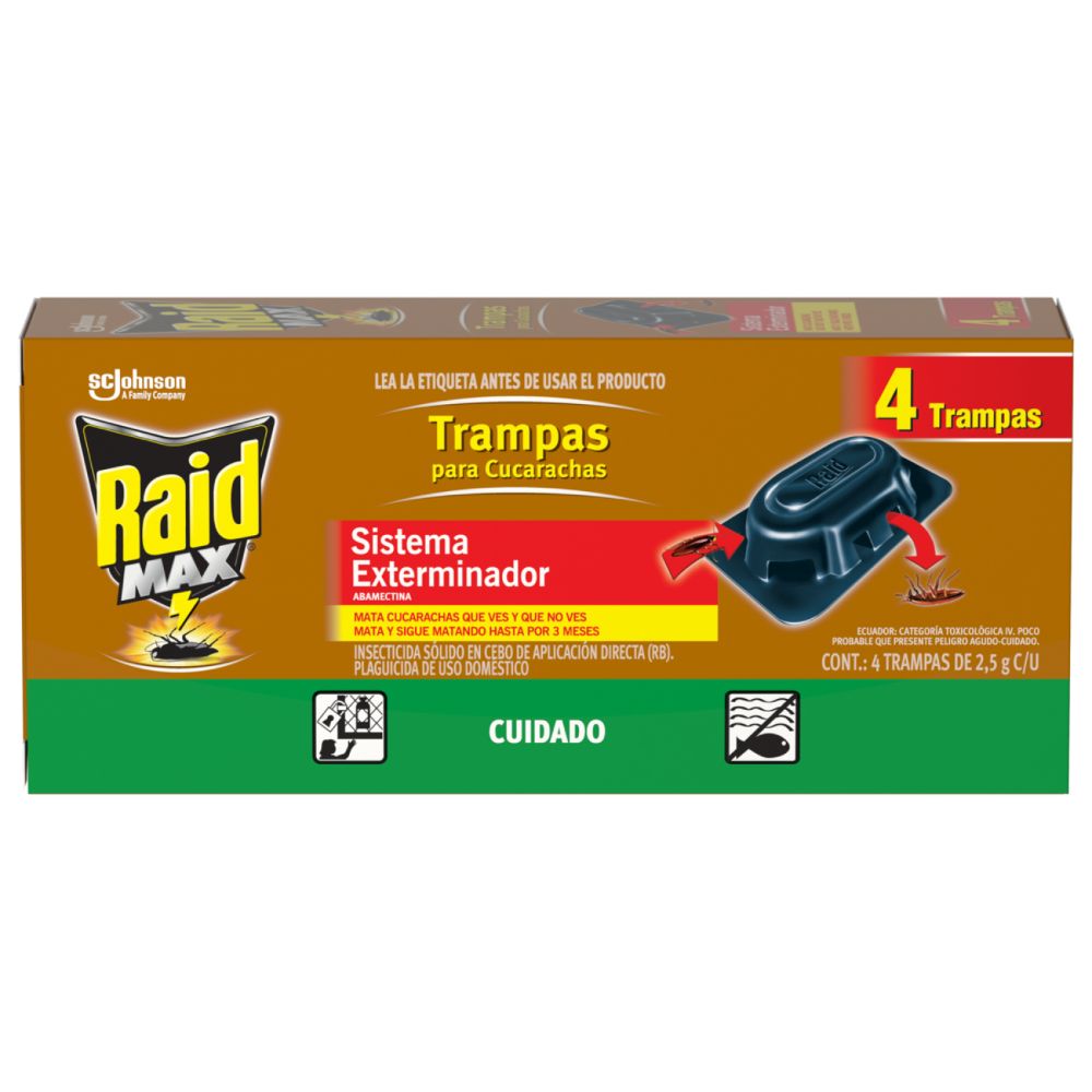 Insecticida Raid Max Trampas para Cucarachas 4 piezas - Olímpica