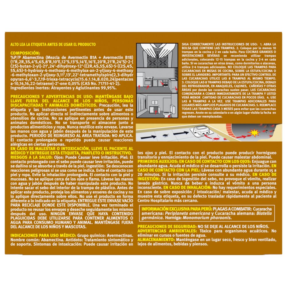 Insecticida Raid Max Trampas para Cucarachas 8 piezas - Olímpica