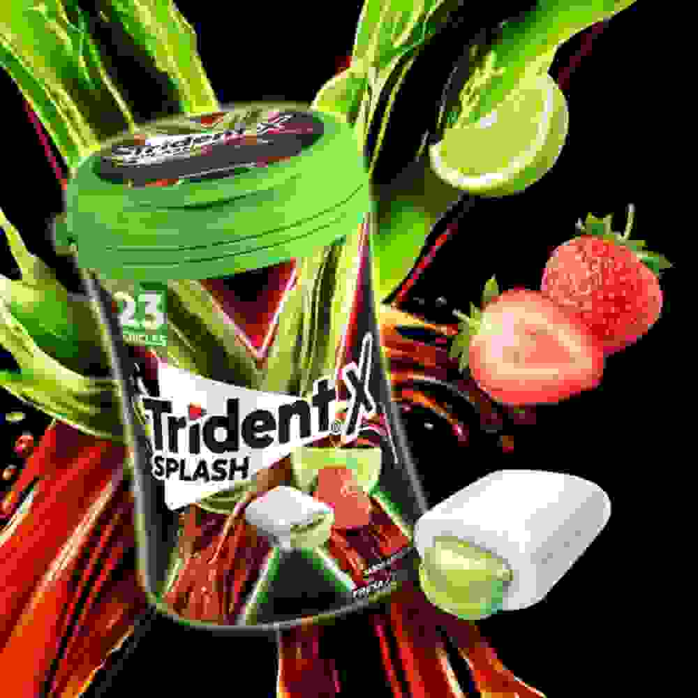 Chicles Trident Botella Splash Sin Azúcar 23 chicles - Olímpica