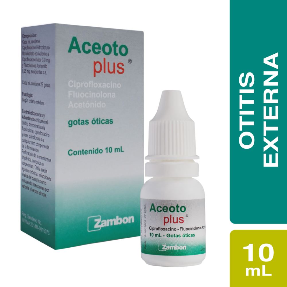 ACEOTO PLUS SOLUCIÓN OTICAS FRASCO X 10 ML - Olímpica