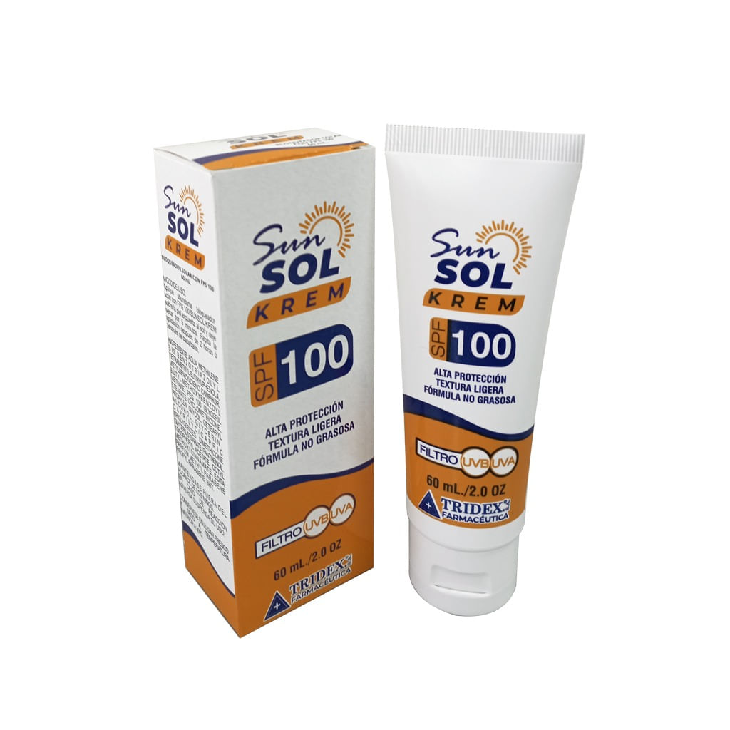 SUNSOL KREM SPF 100 TUBO X 60 ML - Olímpica