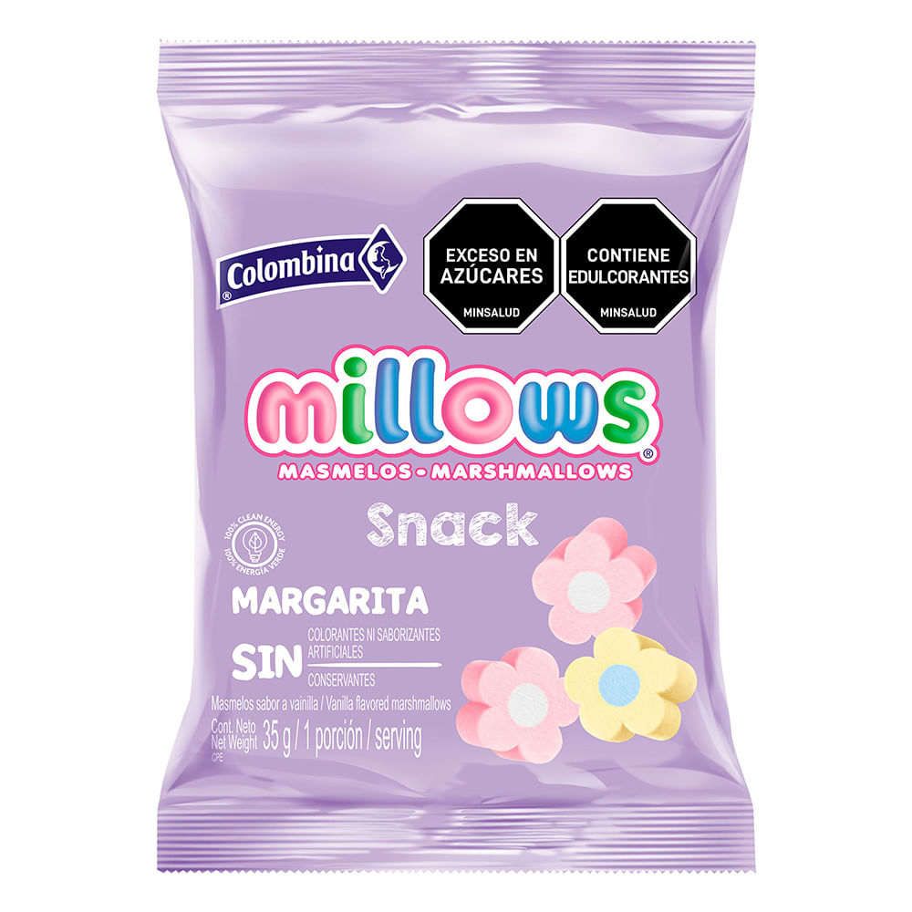 MASMELOS MILLOWS SNACK MARGARITA X35G - Olímpica