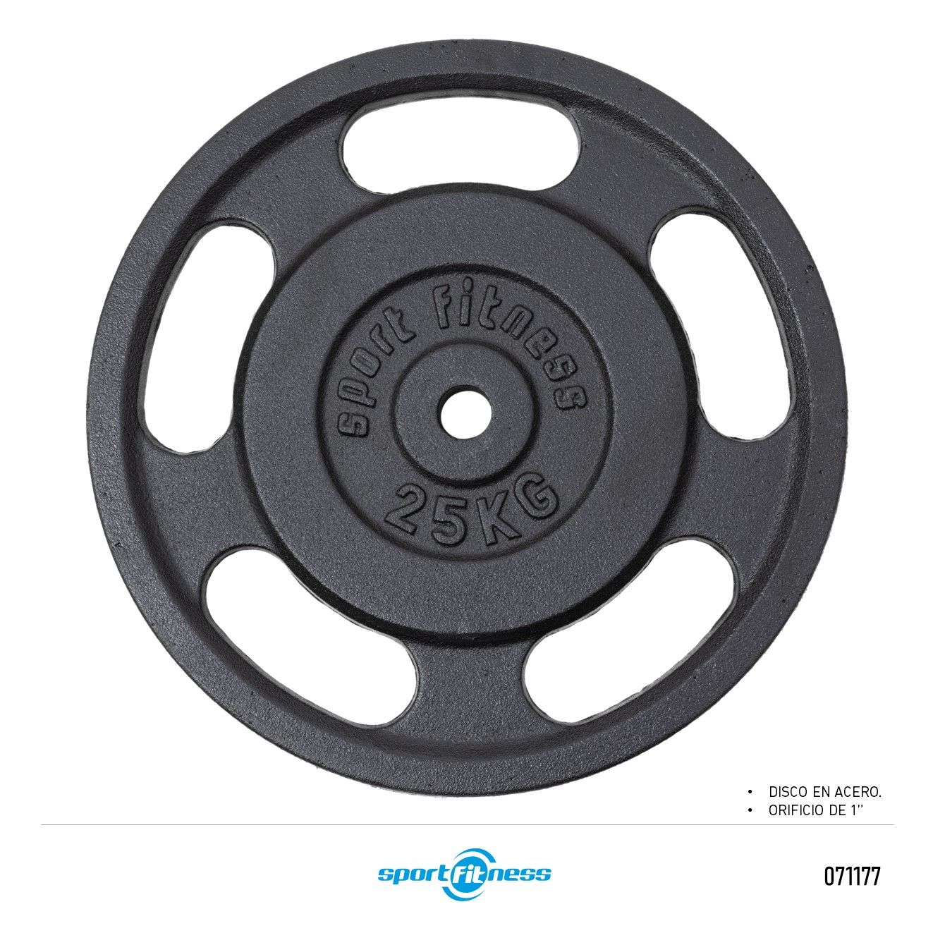 Disco Estandar En Acero 1Pul - Kg Ctwp002 Sportfitness - Olímpica