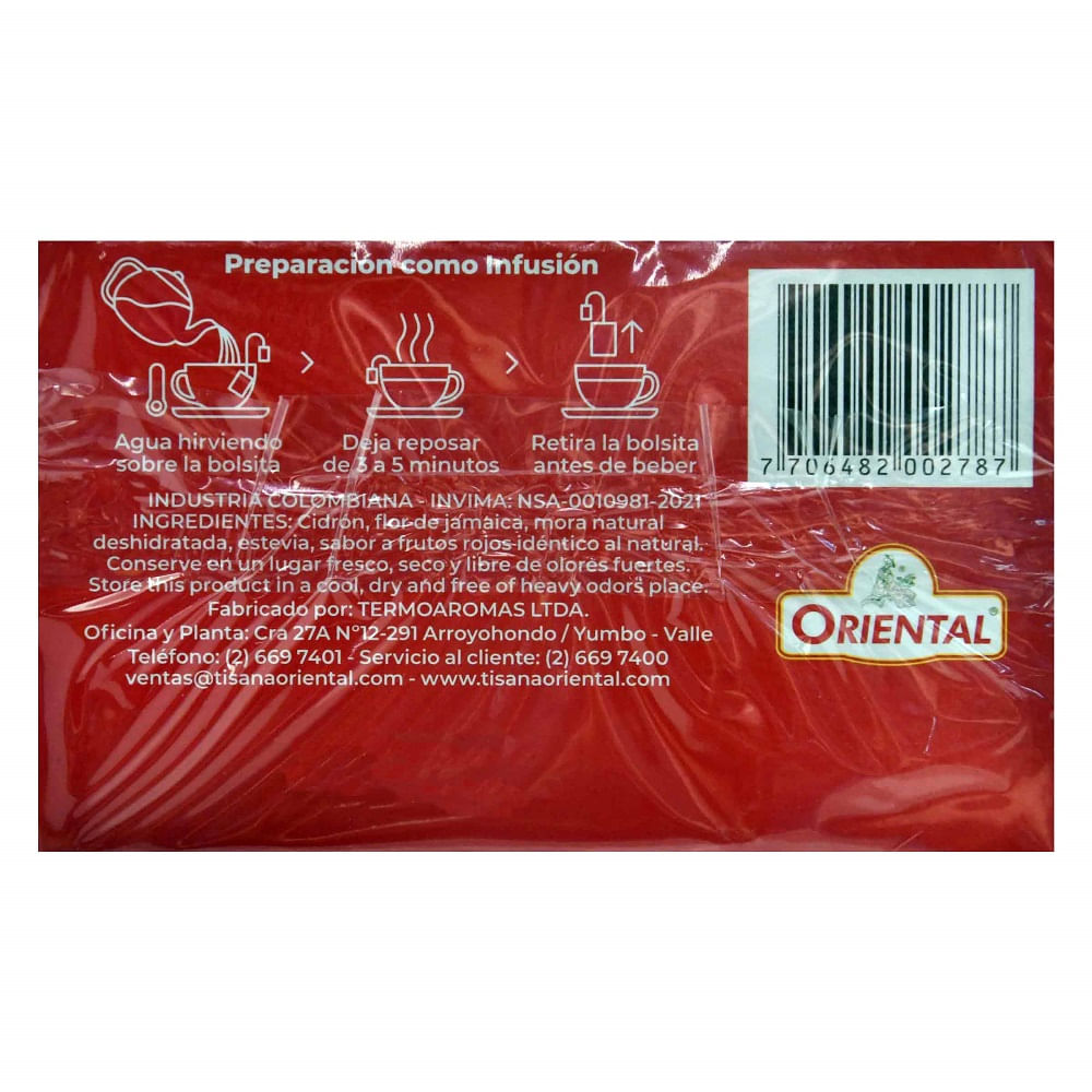 Descubre Té Oriental Frutos Rojos 20 G | Sabor y Aroma - Olímpica