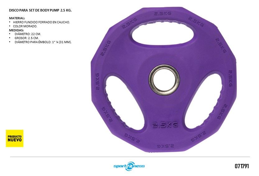 Aprovecha: Disco Body Pump Sportfitness para Entrenar - Olímpica