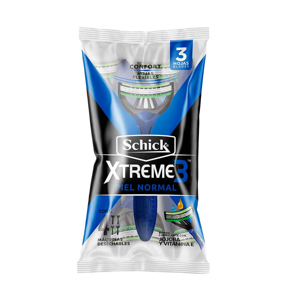 Schick Xtreme3 Piel Normal X4 - Olímpica