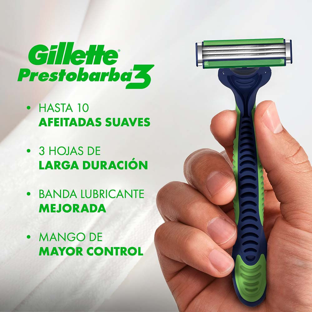 Afeitadora Desechable para Piel Sensible Prestobarba3 Sensitive 3 uds ...