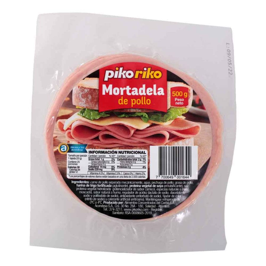 Aprovecha Mortadela Piko Riko Pollo 500 G ¡Deliciosa! - Olímpica