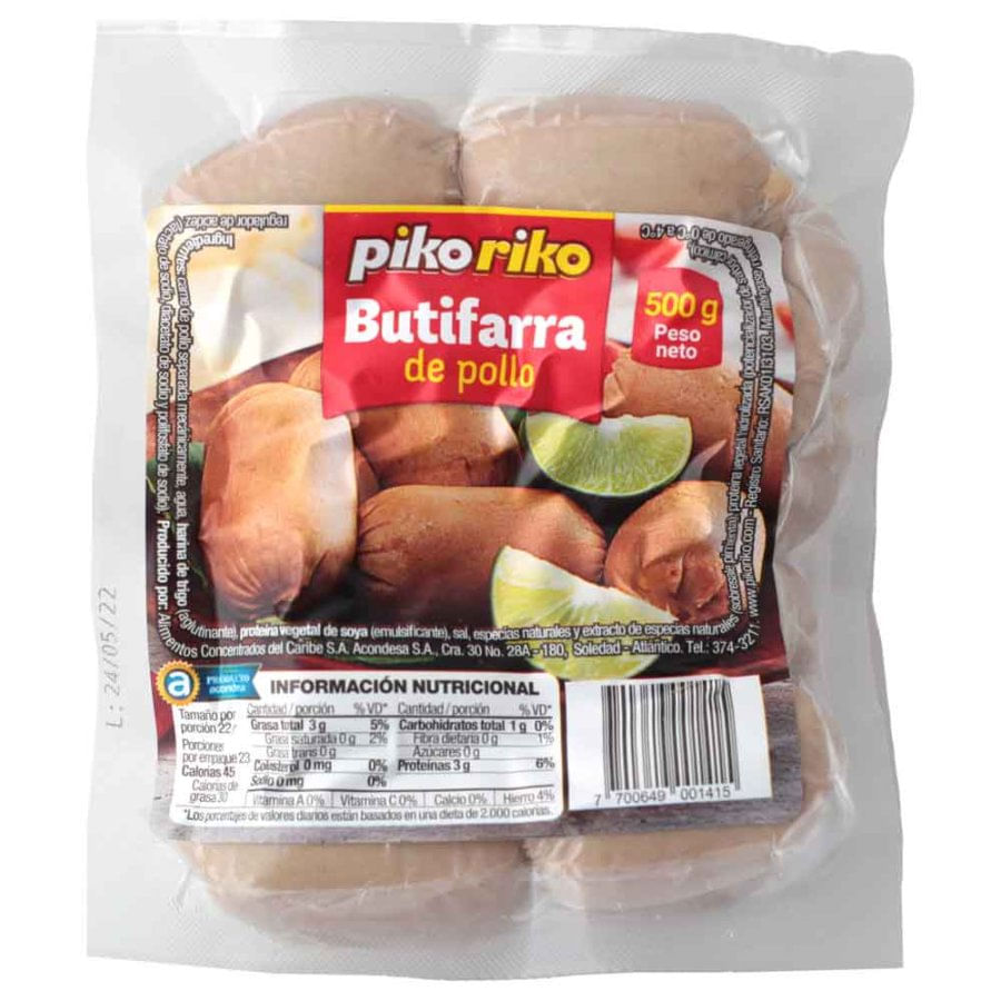 Aprovecha: Butifarra Piko Riko Pollo 500 G Deliciosa - Olímpica