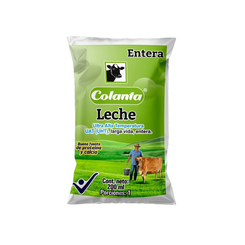 LECHE UHT COLANTA ENTERA BOLSA 200 ML - Olímpica