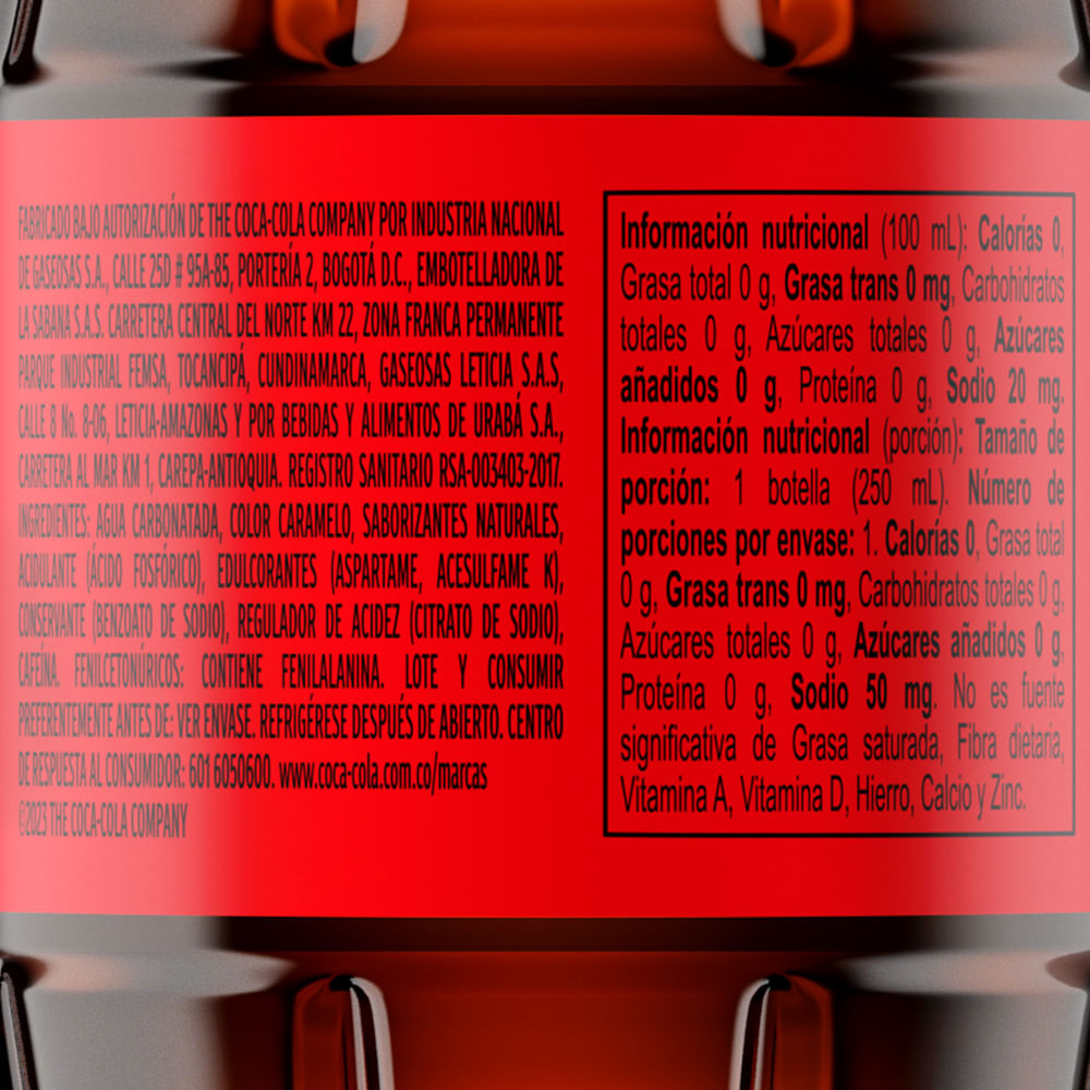 Aprovecha: Coca Cola Zero 250ml x12 Unds ¡Sin Azúcar! - Olímpica