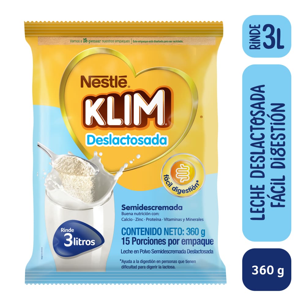 Leche En Polvo Klim deslactosada 360g - Olímpica