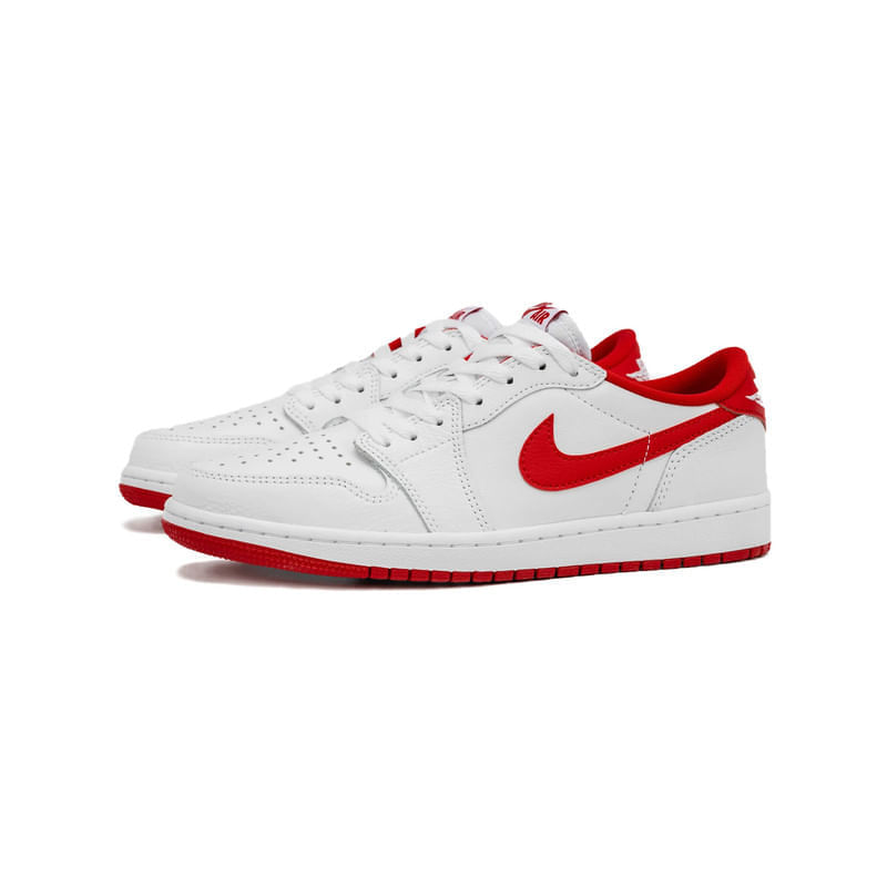 Aprovecha Tenis Nike Jordan 1 Low Blanco Rojo para Hombre - Olímpica