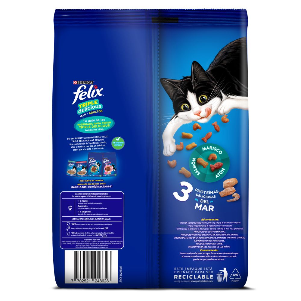 ALIM GATO FELIX TRI DELICIOUS MAR 500g - Olímpica
