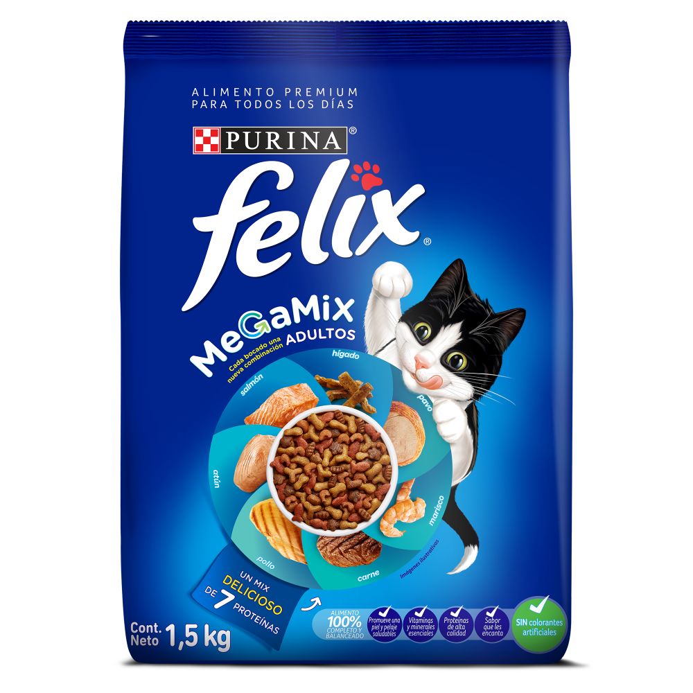 ALIM GATO FELIX MEGAMIX ADULT 1.5kg - Olímpica