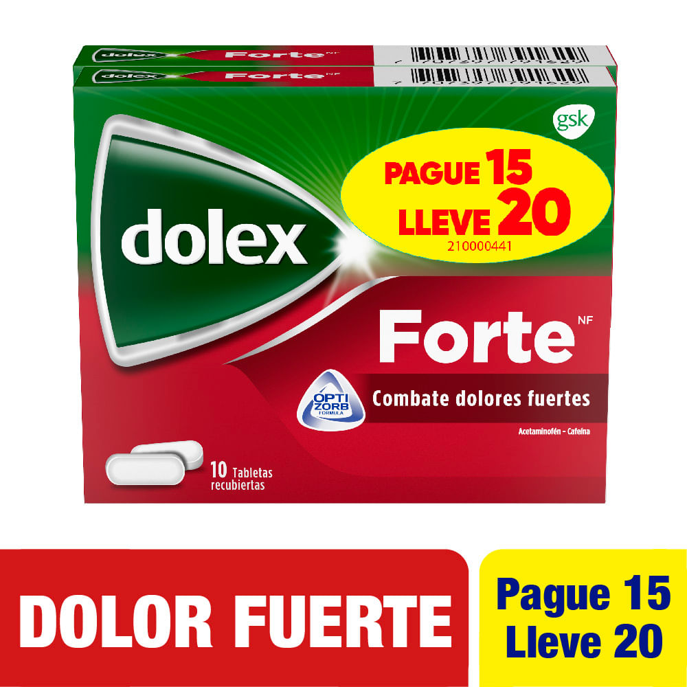 DOLEX FORTE PAGUE 15 LLEVE 20 TABLETA OFERTA - Olímpica