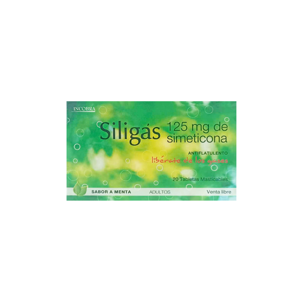 SILIGAS 125 MG MENTA CAJA X 20 TABLETA MASTICABLE - Olímpica