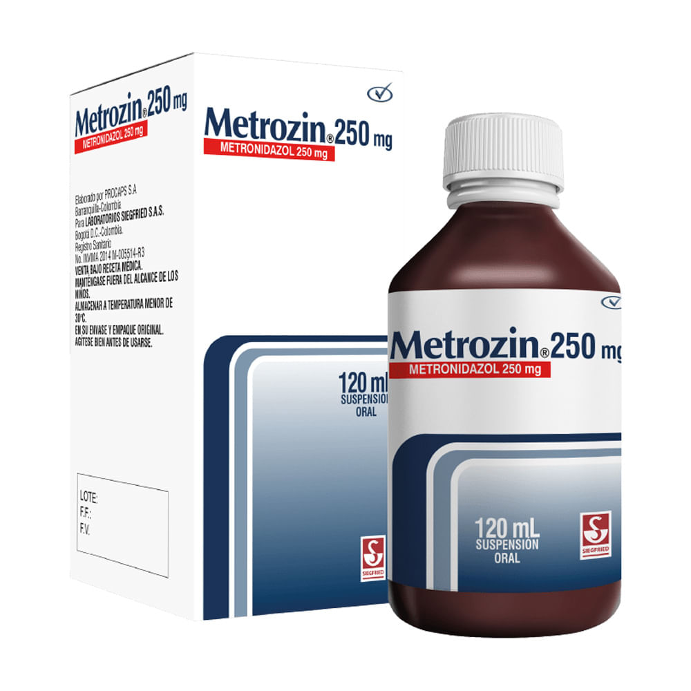 METROZIN 250 MG SUSPENSIÓN FRASCO X 120 MILILITRO - Olímpica