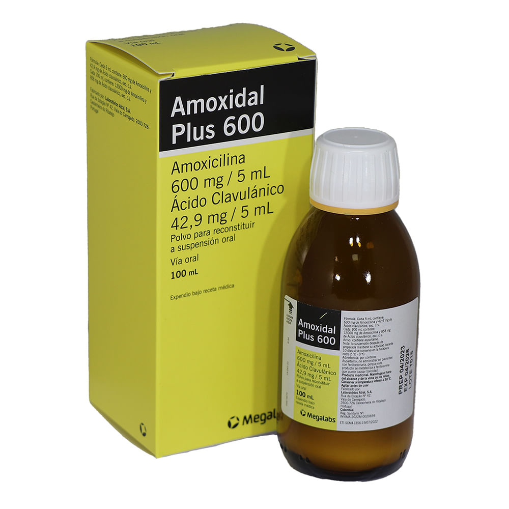 AMOXIDAL PLUS 600 MG POLVO PARA SUSPENSIÓN ORAL X 100 ML - Olímpica