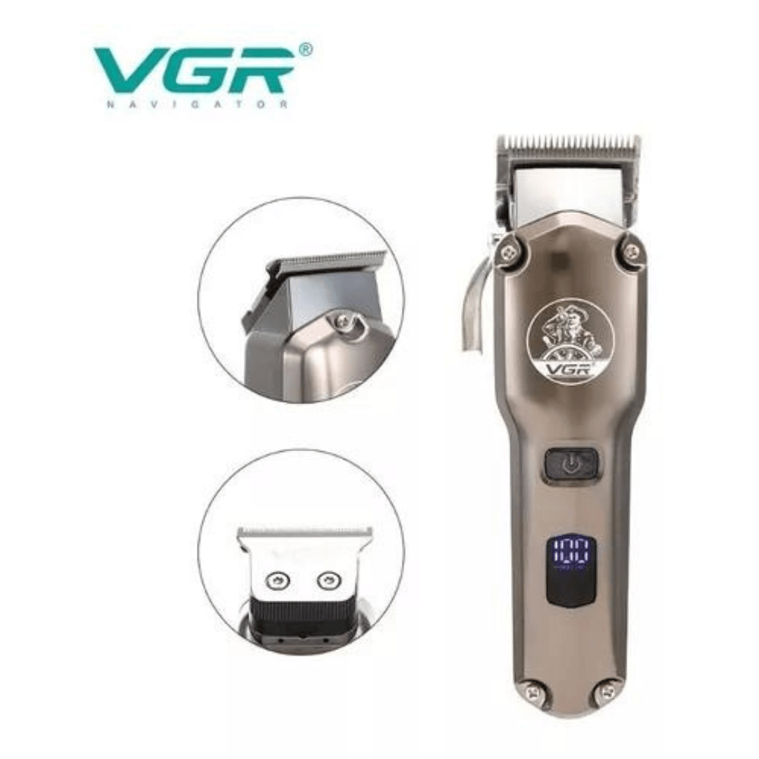 Set De Maquina De Motilar + Patillera VGR V-675 Recargable - Olímpica