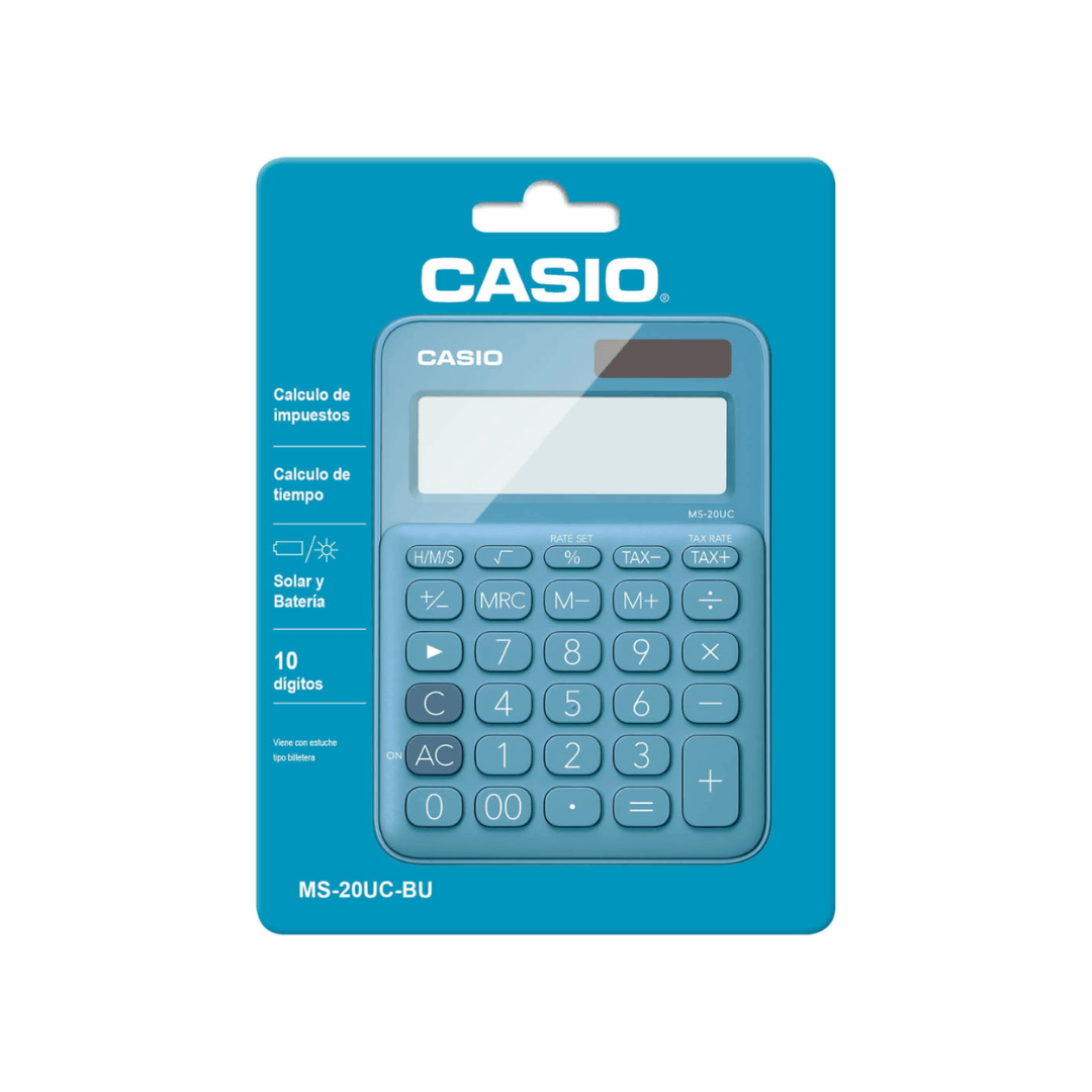 Calculadora Casio 12 Dígitos Azul MS-20UC-BU en Oferta - Olímpica