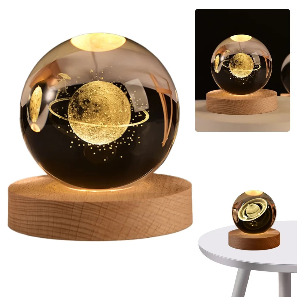 Lampara De Noche Led Bola De Cristal 3d Led Luz De Noche Con Cable ...