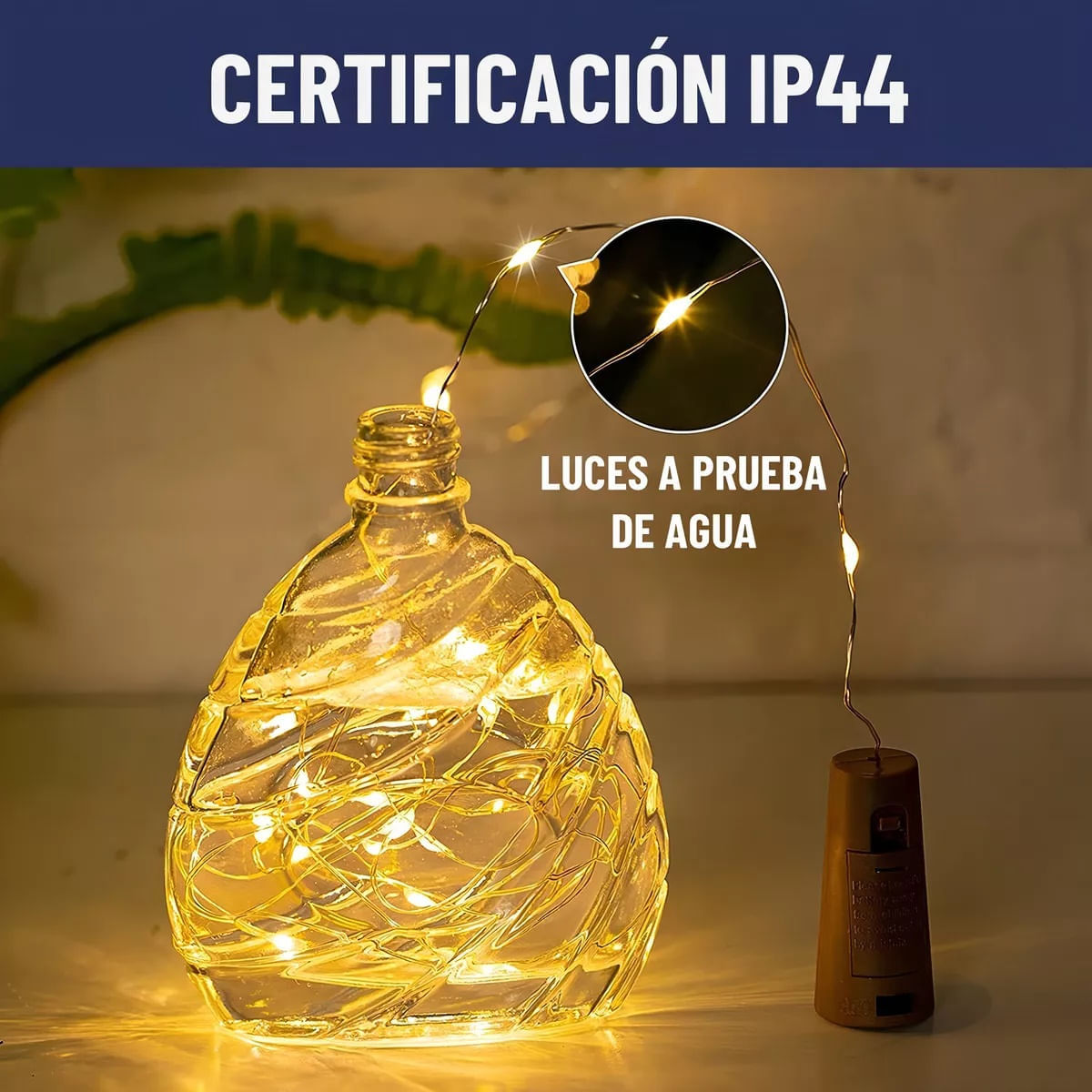 Luces Led Guirnalda Con Corcho Para Botella Hada X10 - Olímpica