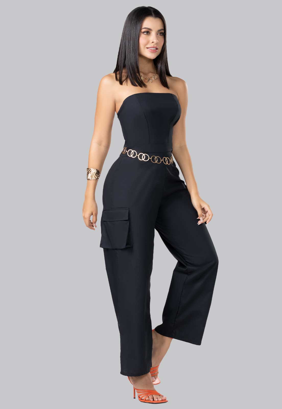 Enterizo Largo Mujer Negro Mp 102617 - Olímpica