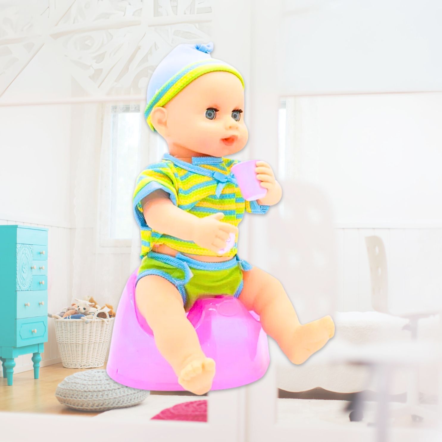 Aprovecha: Muñeco Bebé que Hace Pipi con Accesorios - Olímpica