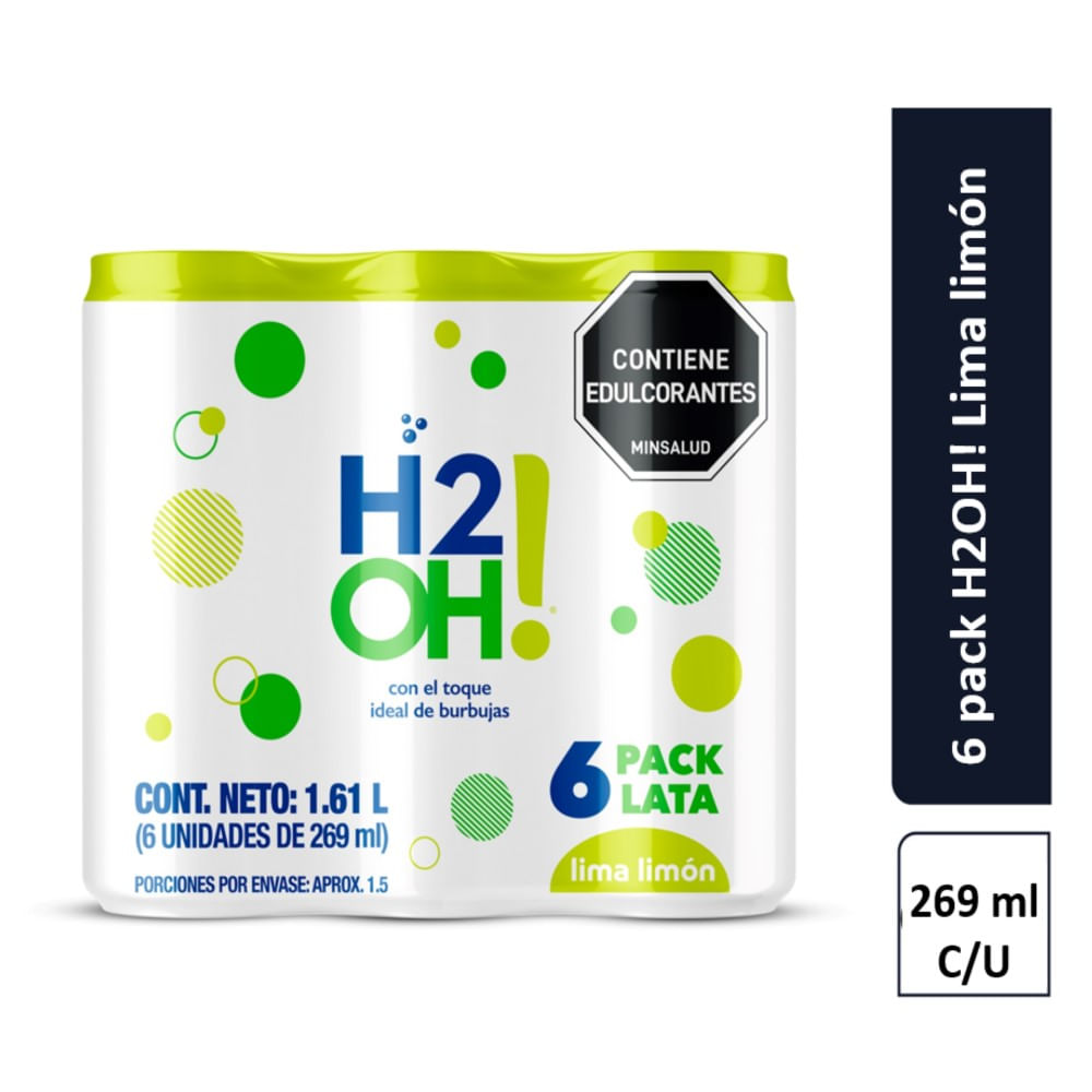 AGUA H2OH LIMA LIMON LATA 269ML X6 - Olímpica
