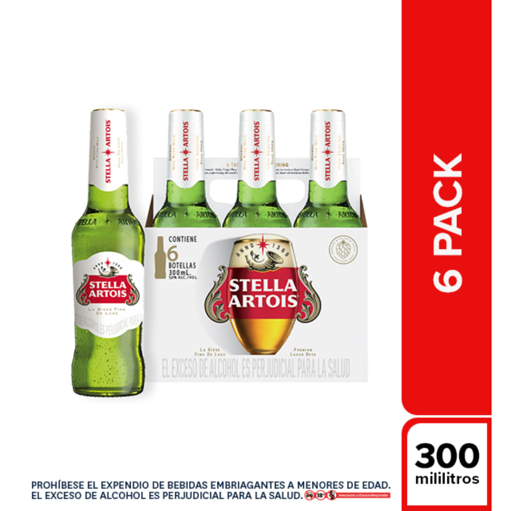 Cerveza Stella Artois 300 ml x6 Botellas, Compra Ahora - Olímpica