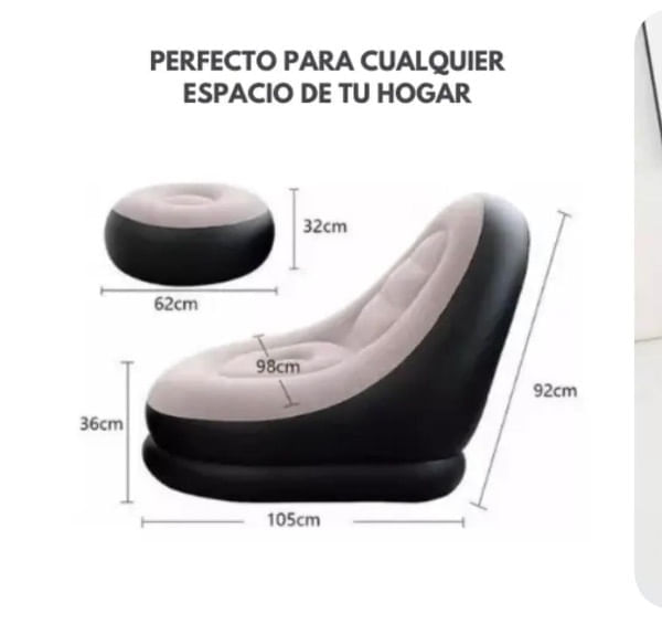 Aprovecha: Sillón Inflable Plegable con Reposa Pies - Olímpica