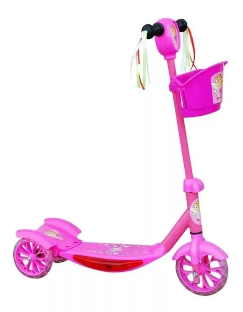 Aprovecha: Monopatín 3 Ruedas Rosa con Canasta - Olímpica