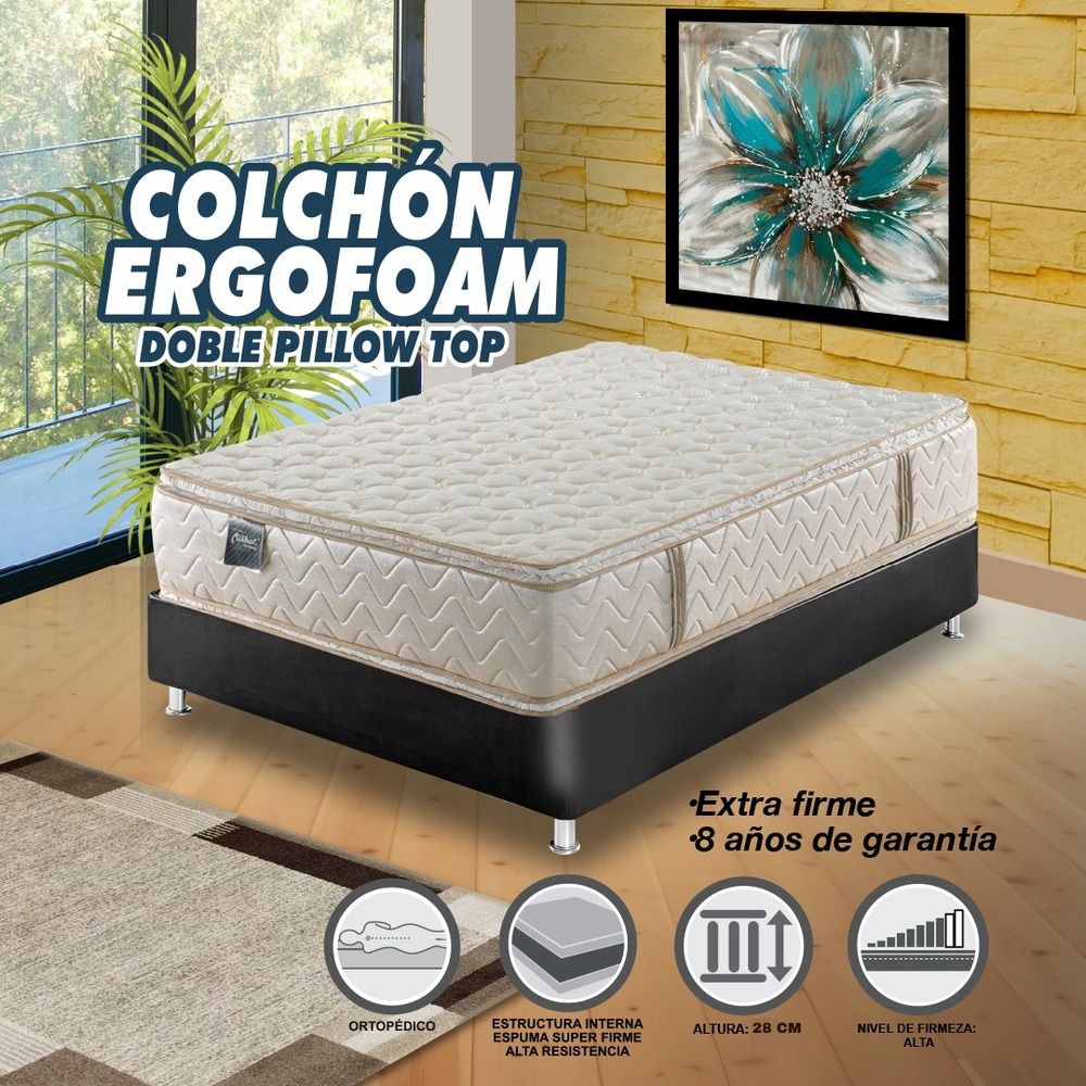 COLCHON MISTRAL ERGO FOAM DOBLETOP 100X190 - Olímpica