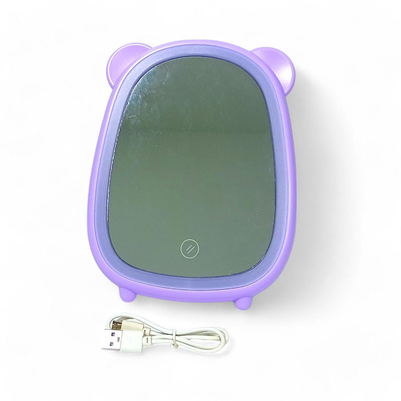 Descubre: Espejo Redondo Oso Morado con Luz - Olímpica